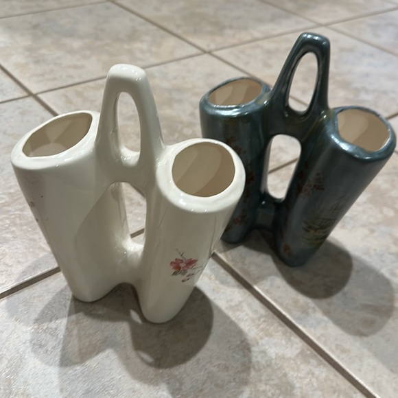 Vintage | Accents | Vintage 8s Double Vase With Handle Cherry Blossom ...